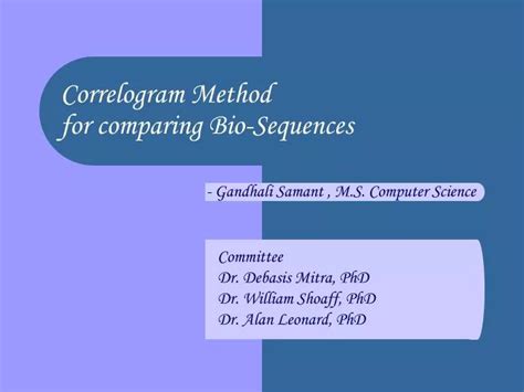 Ppt Correlogram Method For Comparing Bio Sequences Powerpoint