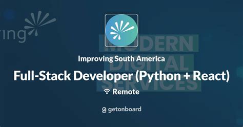 full stack developer python react at improving south america