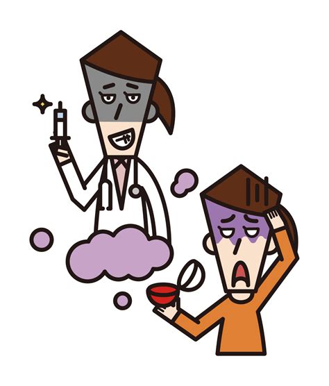 나쁜 평판을 가진 의사를 때리는 환자 여성 의 삽화 무료 일러스트 소재집 Kukukeke