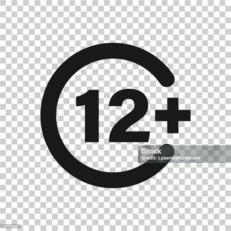 플랫 스타일의 열두 플러스 아이콘 흰색 격리 된 배경에 12 벡터 그림 검열 된 비즈니스 개념 0명에 대한 스톡 벡터 아트 및 기타 이미지 Istock