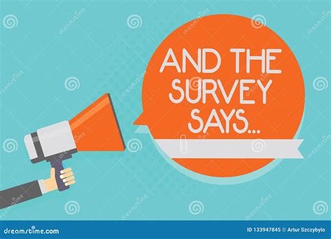 Writing Note Showing And The Survey Says Stock Illustration Illustration Of Market