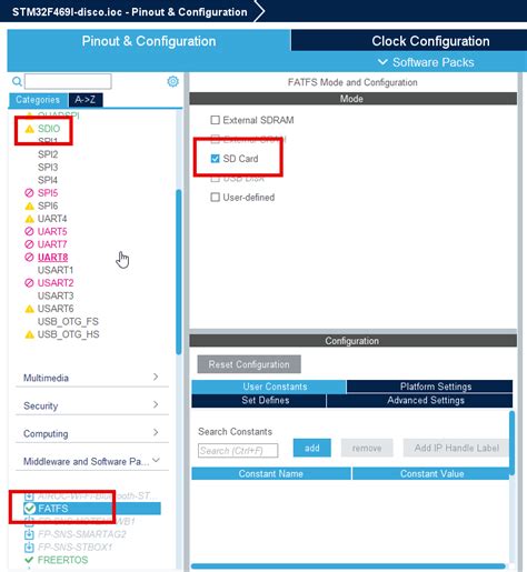 Solved Stm32f469i Disco Missing Fatfsh After Using Cubem