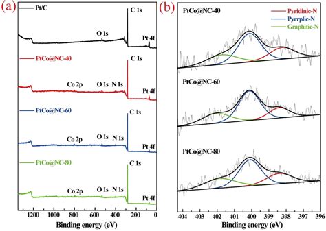 A Xps Survey Spectrum Of Ptco Nc‐x Samples And The Pure Pt C