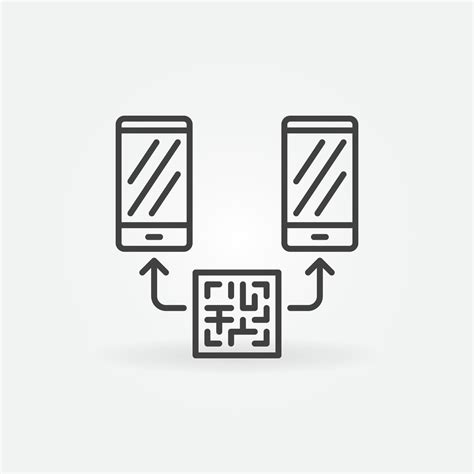 Two Smartphones With QR Code Outline Vector Concept Icon 13091539 Vector Art At Vecteezy
