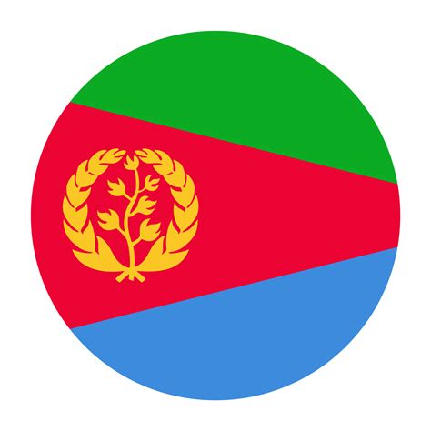 Eritrea Flat Rounded Flag With Transparent Background PNG