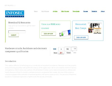 Hardware Attacks Info Sec Institute 877 791 Hardware Attacks Backdoors And Electronic