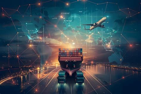 Premium Photo Digital Network Of Cargo Shipping Innovative Global