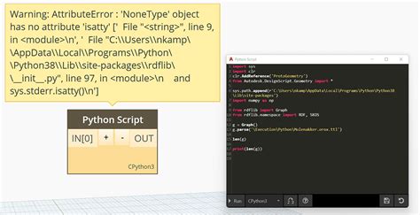 Warning Attributeerror Nonetype Object Has No Attribute Isatty Developers Dynamo