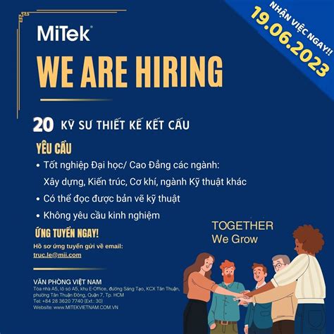Công ty Mitek tuyển dụng lao động