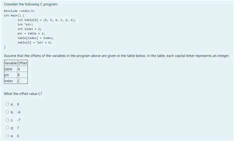 Solved Consider The Following C Program Include Int