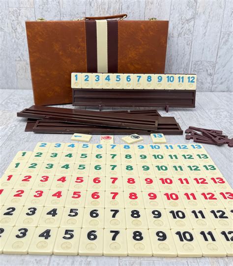 Vintage Rummy Tile Game In Carrying Case Rummikub Retro Tile Game