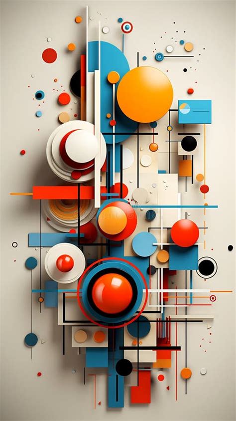Colorful Abstract Image With Circles Circles And Shapes Generative Ai Stock Illustration