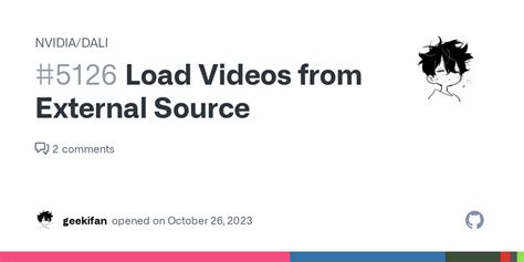 Load Videos From External Source Issue 5126 NVIDIA DALI GitHub