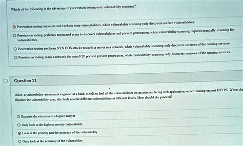 Solved Which Of The Following Is The Advantage Of Penetration Testing