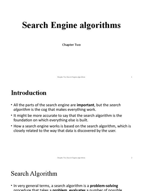 Ch 02 Seach Engine Algorithm Final Pdf Search Engine Optimization Web Search Engine
