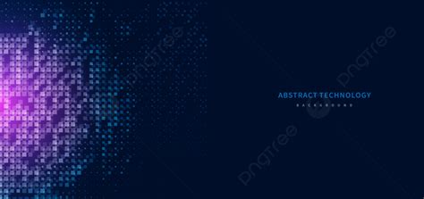 Abstract Technology Futuristic Digital Concept Square Pattern With Lighting Glowing Particles