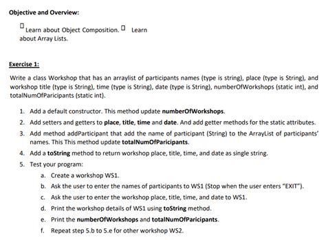 Solved Objective And Overview Learn About Object Chegg Com