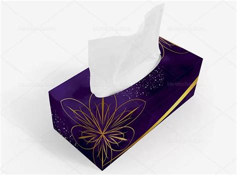 جعبه دستمال کاغذی بنفش گرافیک با طعم تربچه