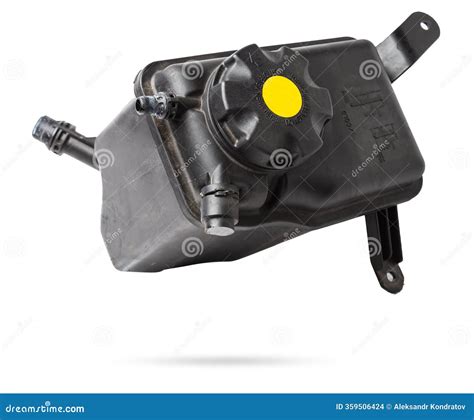 Coolant Expansion Tank White On An Isolated Background With Black