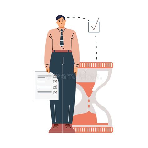 Time Management Task Checklist Vector Illustration Stock Vector Illustration Of Businessman