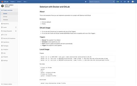 Gitlabci Selenium Docker
