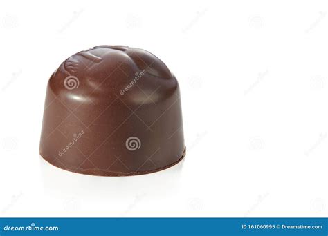 Beautiful Chocolate Candy Without Wrapper Isolated On White Background