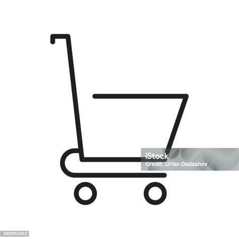 쇼핑 카트 아이콘 벡터 기호 및 기호 흰색 배경 쇼핑 카트 로고 개념에 고립 가방에 대한 스톡 벡터 아트 및 기타 이미지 가방 계산대 긴 Istock