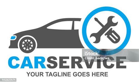 자동차 수리 로고 디자인 벡터 일러스트 레이 션 자동차 서비스 로고 개념에 대한 스톡 벡터 아트 및 기타 이미지 개념 개념과 주제 검은색 Istock