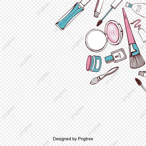 Hand Made White Transparent Hand Made Cosmetic Make Up Lipstick Mascara Cosmetics PNG Image