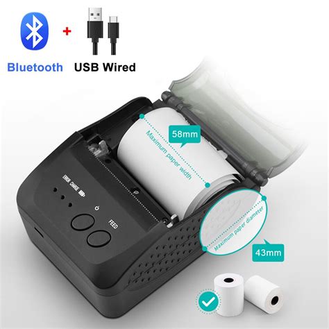 휴대용 블루투스 열 프린터 미니 58mm 케이터링 영수증 티켓 프린터 Usb 유선 연결 휴대폰과 호환 가능 Aliexpress