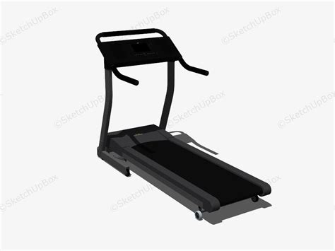 electric treadmill machine sketchup 3d model skp file download