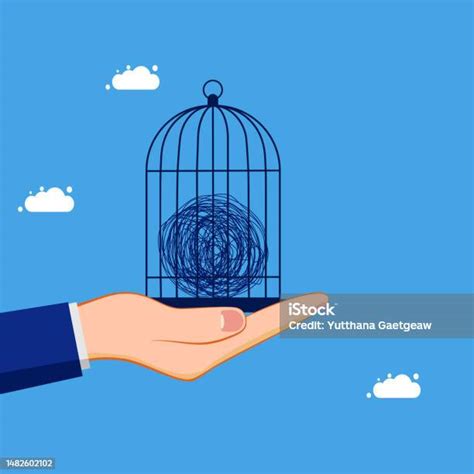Chaos Control Chaos Stuck In The Birdcage Business Concept Vector向量圖形及更