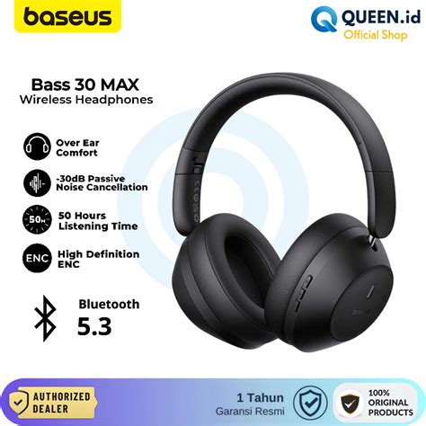 Jual Baseus Bass 30 Max Wireless Bluetooth Headphone Headset Enc