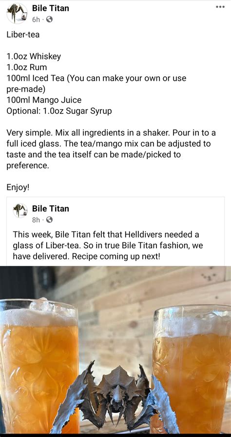 Have Some Liber Tea Fellow Helldivers Dont Worry O Wont Report You To The Democracy Officer