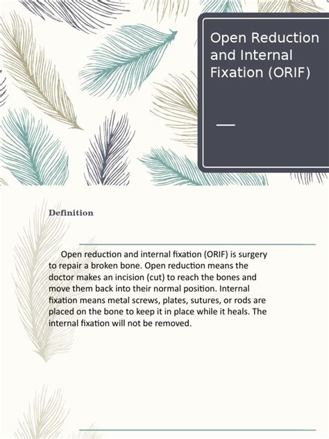 Open Reduction And Internal Fixation Orif Pdf Surgery Anesthesia