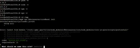 Docusaurus2 Error When Create Project · Issue 1601 · Facebook