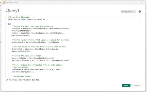 Create Date Dimension Table In Power Bi