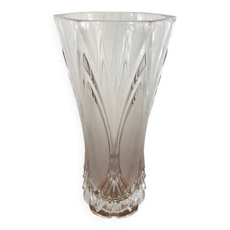 Grand Vase En Cristal Darques Taillé Vintage Selency