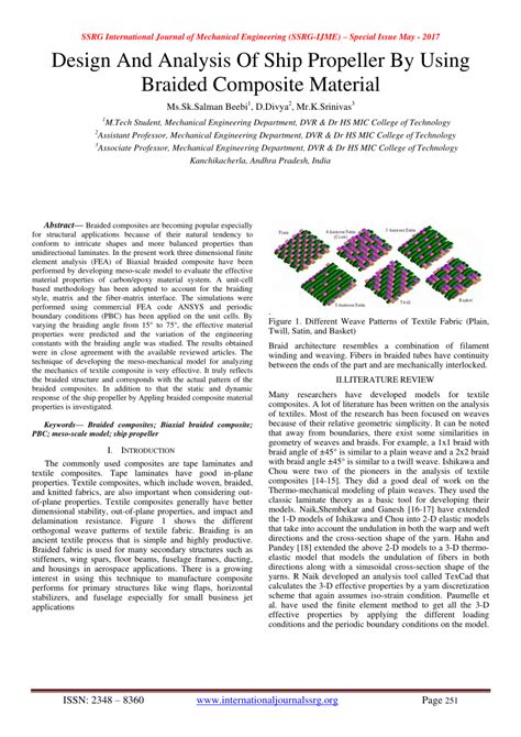 Pdf Design And Analysis Of Ship Propeller By Using Braided Composite Material
