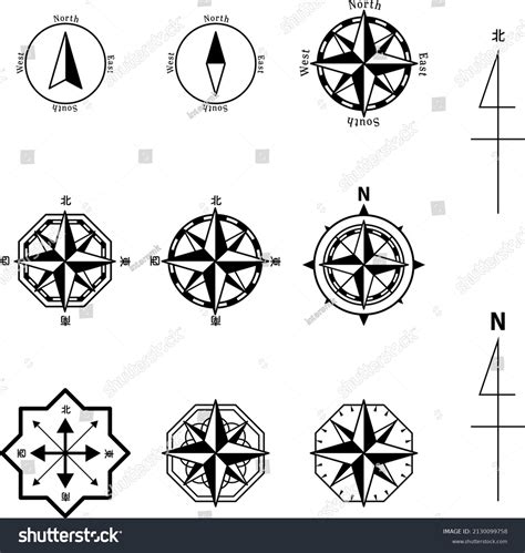 Compass Rose Direction Mark Vector Illustration Stock Vector Royalty Free 2130099758
