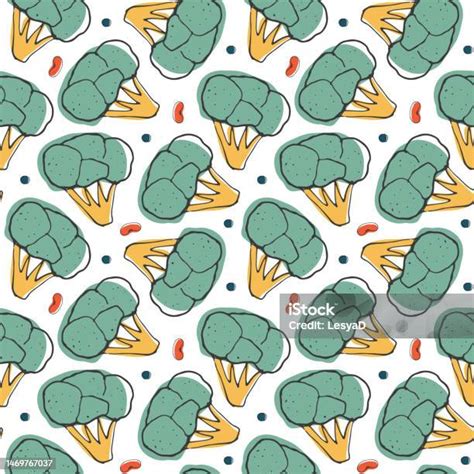 브로콜리 또는 콜리플라워 야채 원활한 패턴 채식 건강 바이오 식품 배경 비건 유기농 에코 제품 벡터 그림 0명에 대한 스톡 벡터 아트 및 기타 이미지 Istock