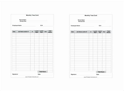 Excel Time Card Template