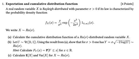 Solved 1 Expectation And Cumulative Distribution Function