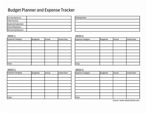 Free Printable Budget Planner And Expense Tracker In Excel