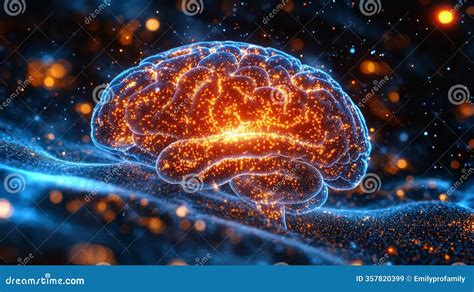 Anatomical Cross-section of a Human Brain with Illuminated Neural Pathways and Directional ...