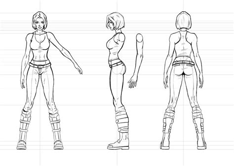 Female Turnaround | Character design, Character sketches, Character model sheet