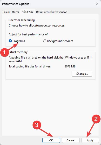 how to set cpu priority to prefer foreground apps on windows