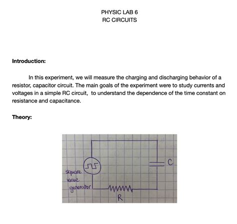Solved PHYSIC LAB REPORT RC CIRUCUIT Please Help Me To C Chegg