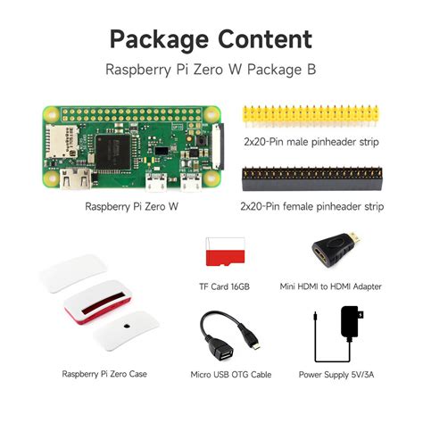 Raspberry Pi Zero W Kit With Waveshare Accessory Built In Wifi And