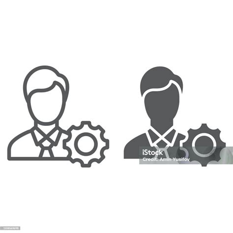 비즈니스 윤리 라인 및 문양 아이콘 비즈니스 및 도덕적 톱니 바퀴 기호 벡터 그래픽 흰색 배경에 선형 패턴 Eps 10을 가진 사람 10에 대한 스톡 벡터 아트 및 기타